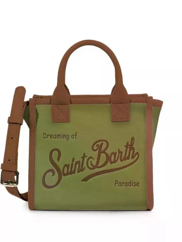 MC2 SAINT BARTH Logo-embroidered Calf Leather-trim Tote Bag