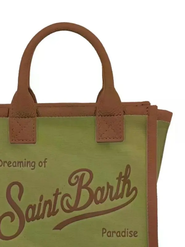 MC2 SAINT BARTH Calf Leather-trimmed Tote Bag - Green