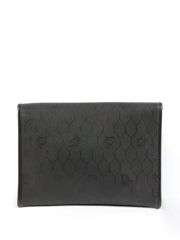 Dior Leather All-over Logo Print Clutch Bag