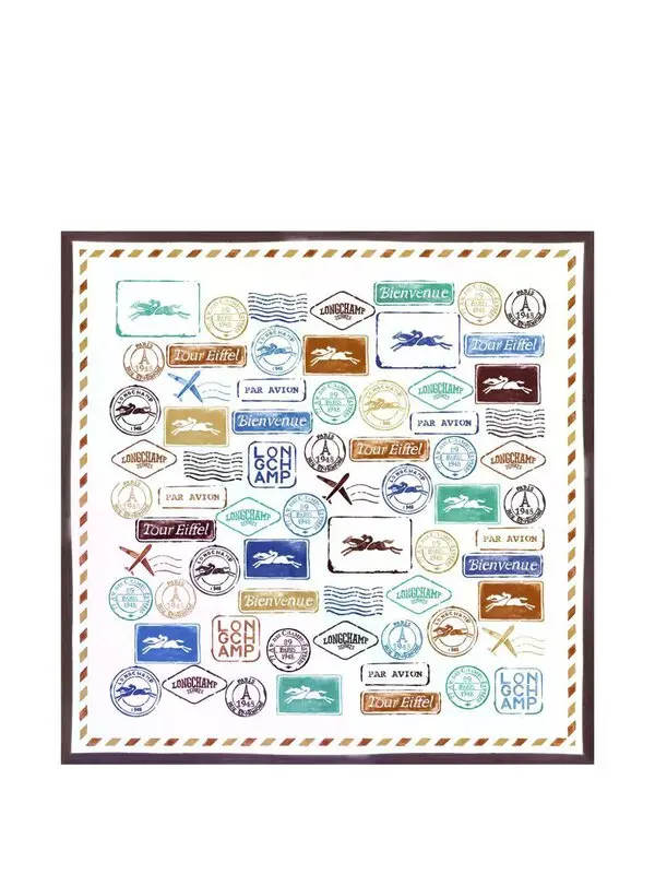 Longchamp Evasions Graphic-print Scarf - White
