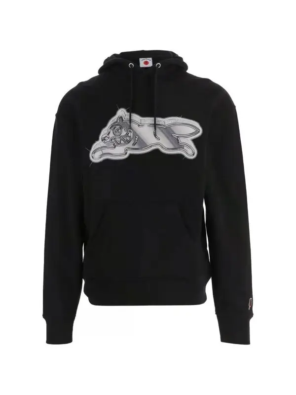 ICECREAM Logo-print Cotton Hoodie - Black