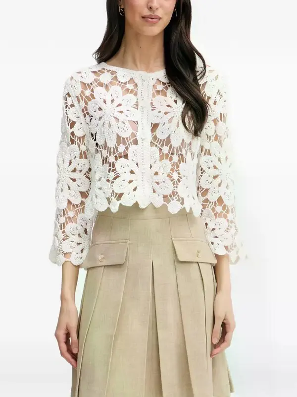 Joseph Ribkoff Floral-crochet Cardigan