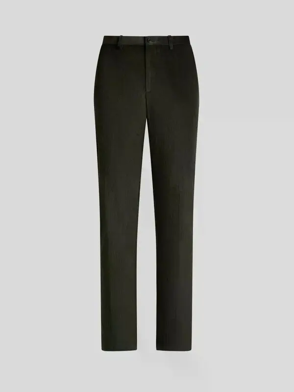 Etro Stretch Cotton Velvet Trousers - Green