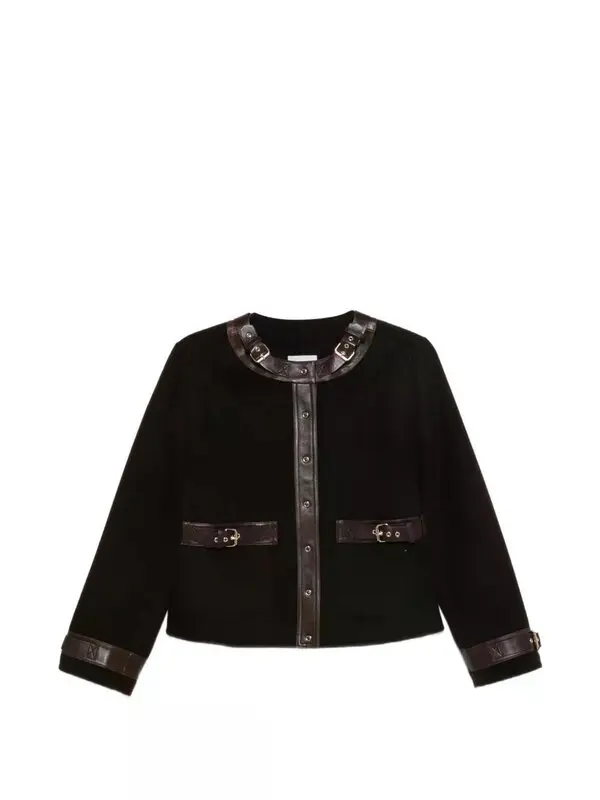 Sandro Leather-trimmed Jacket - Black