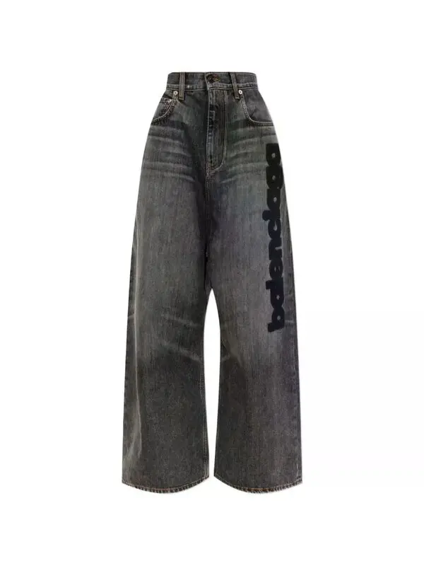 Balenciaga Logo-patch Wide-leg Jeans