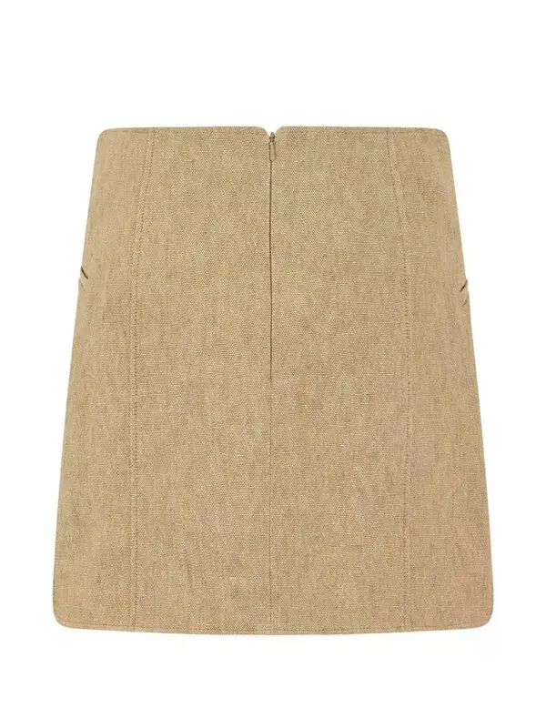 Alberta Ferretti Linen A-line Skirt