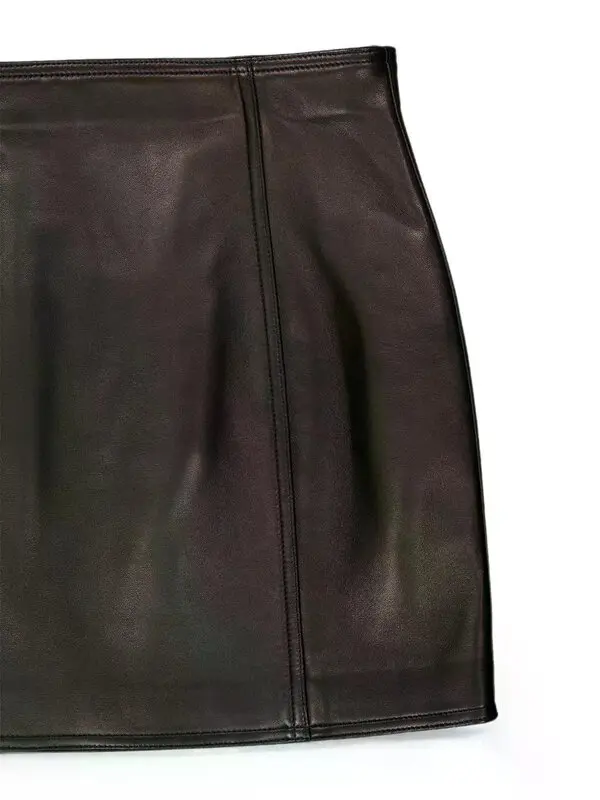 Balmain High-waist Lambskin Mini Skirt