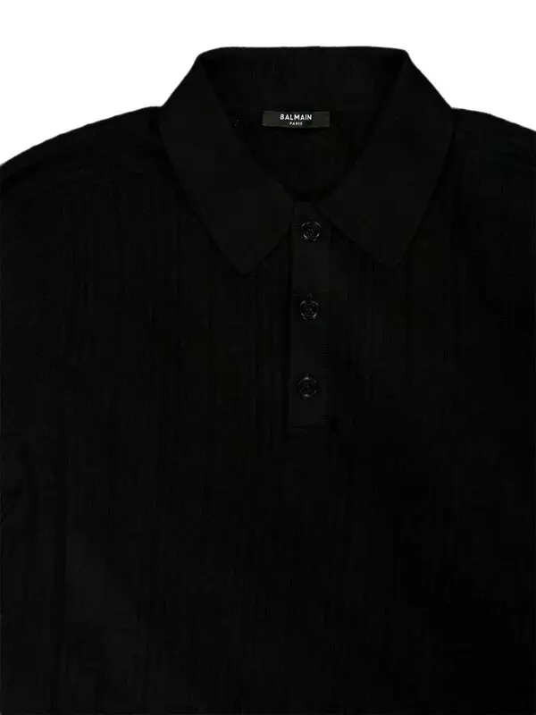 Balmain Monogram-knit Polo Shirt