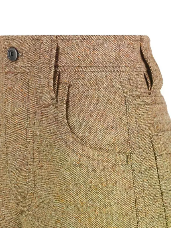 Brunello Cucinelli Virgin Wool Donegal Baggy Five-pocket Trousers With Monili - Neutrals