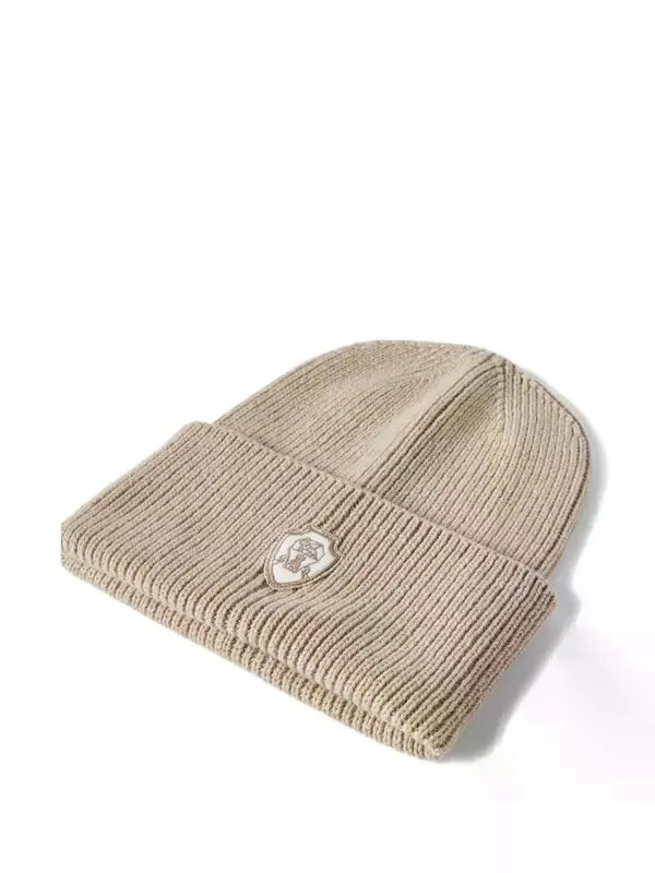 Brunello Cucinelli Cashmere English Rib-knit Beanie With Patch-logo