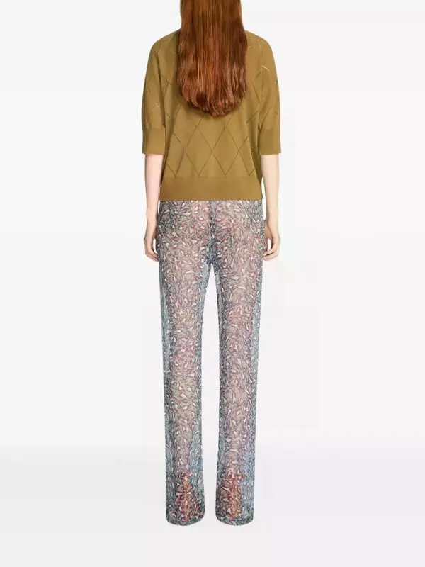 Dries Van Noten Merino Wool Ajoure Stitch Sweater - Brown