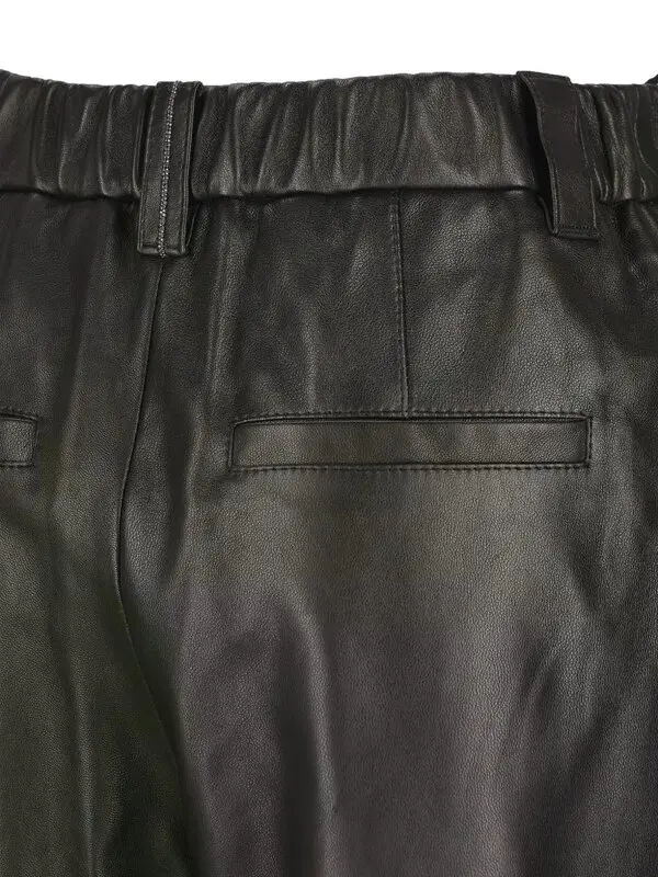 Brunello Cucinelli Nappa Leather Baggy Trousers