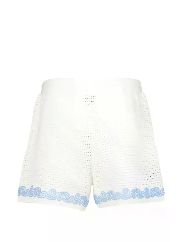 Casablanca Oasis Crochet-knit Shorts - White