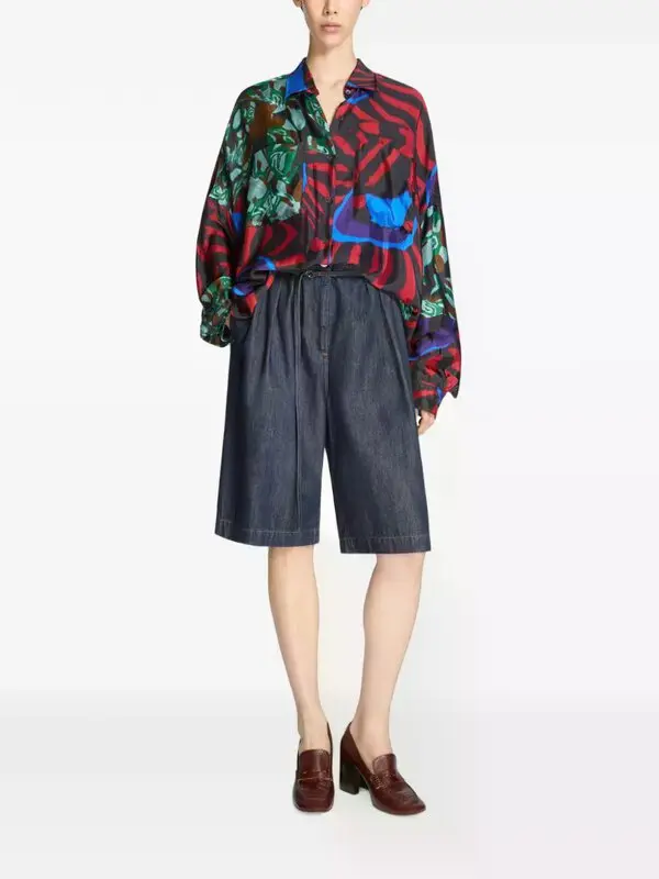 Dries Van Noten Belted Denim Shorts