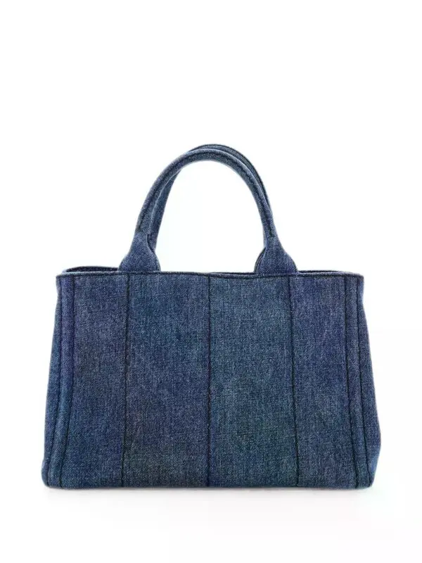 Prada Canapa Convertible Denim Mini Tote Bag