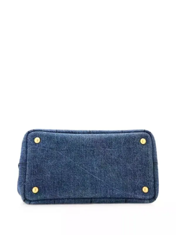 Prada Canapa Convertible Denim Mini Tote Bag