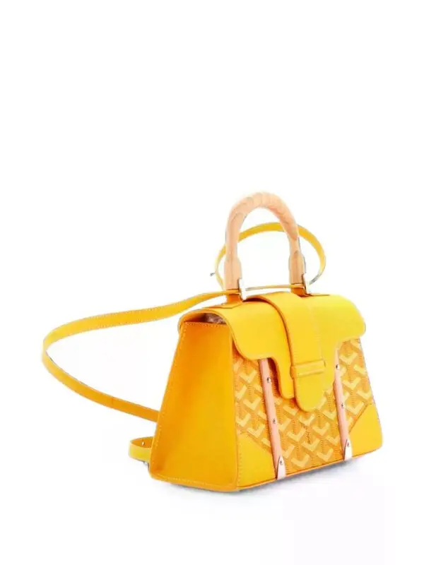 Goyard Structured Saigon Top Handle Bag Coated Canvas With Leather Mini Satchel