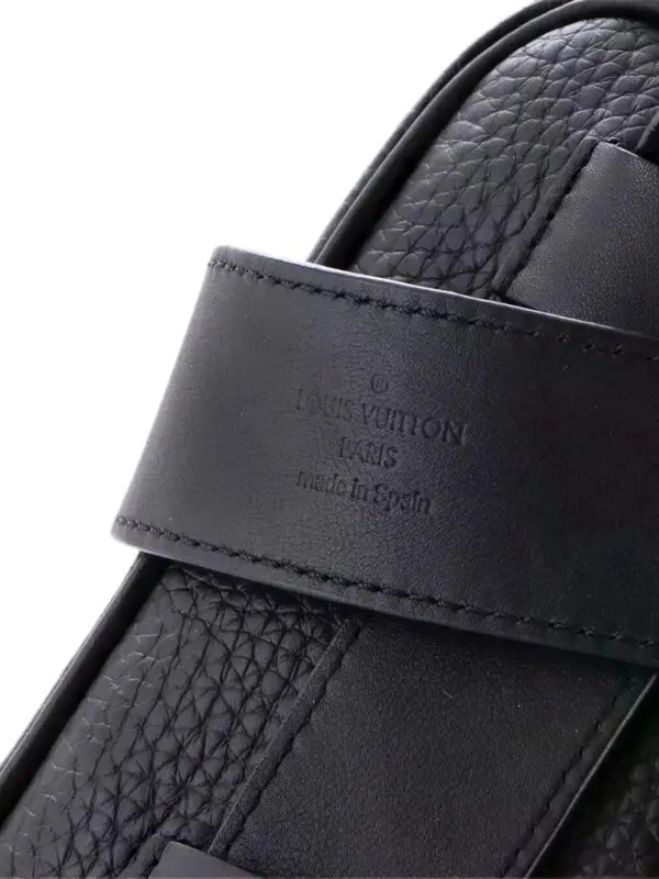 LOUIS VUITTON Signature Pocket Monogram Shadow Giant Taurillon Leather Belt Bag - Black