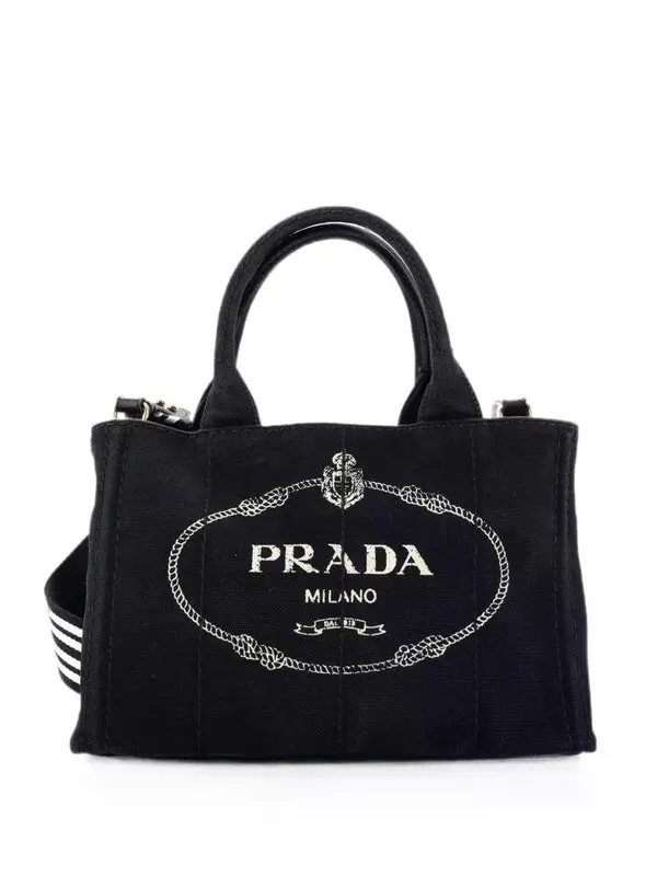Prada Canapa Convertible Canvas Mini Tote Bag
