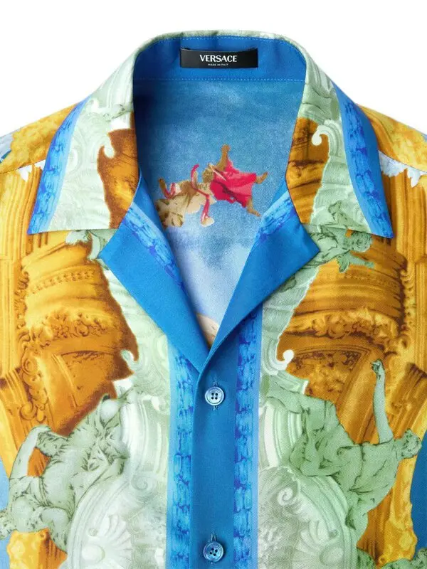 Versace Printed Silk Twill Slim Shirt