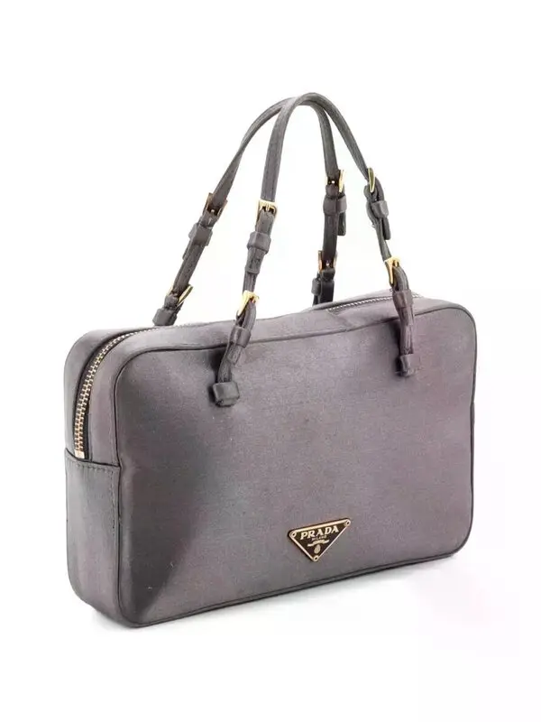 Prada Satin Top Handle Bag - Grey