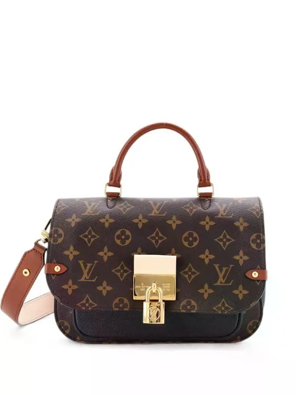 LOUIS VUITTON Vaugirard Handbag Monogram Canvas With Leather Satchel - Black