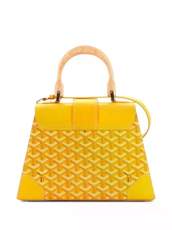 Goyard Saigon Top Handle Bag In Coated Canvas And Leather - Yellow