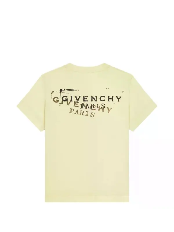 Givenchy T-shirt In Cotton With Stamp Print - Yellow