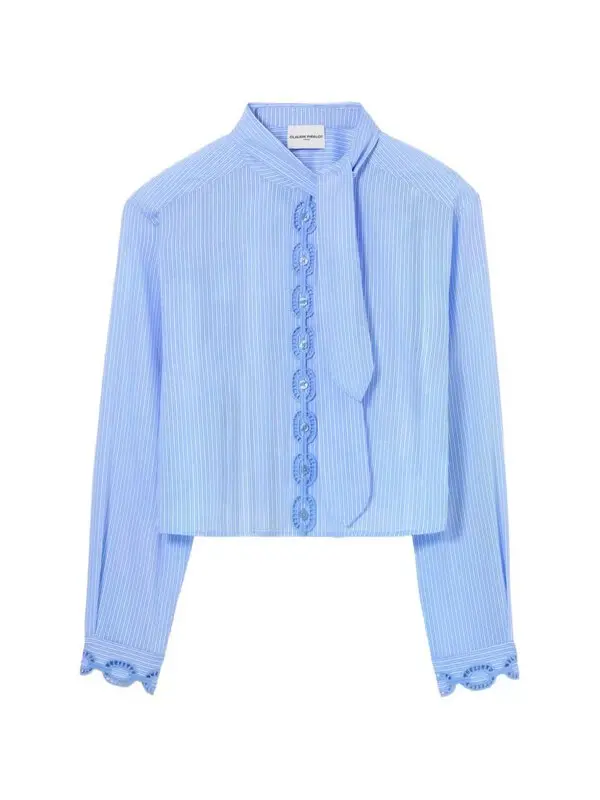 Claudie Pierlot Striped Poplin Shirt - Blue