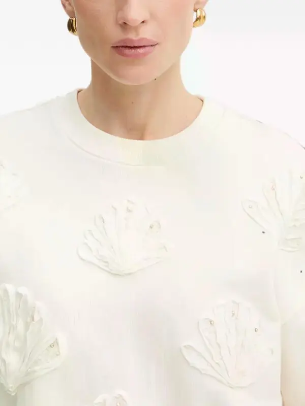 FORTE_FORTE Shell Appliqué Crewneck Sweatshirt