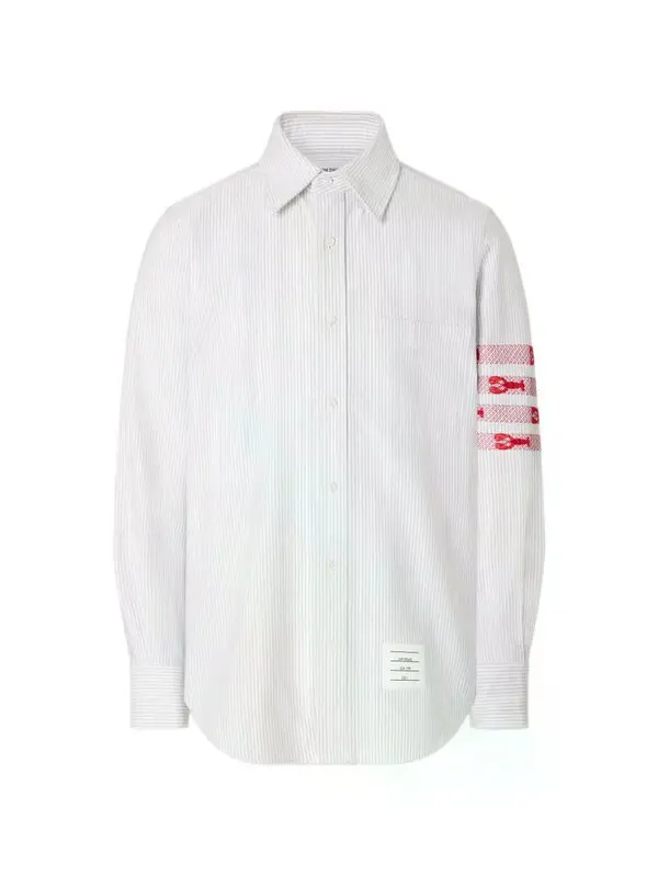Thom Browne 4-bar Lobster-embroidered Shirt