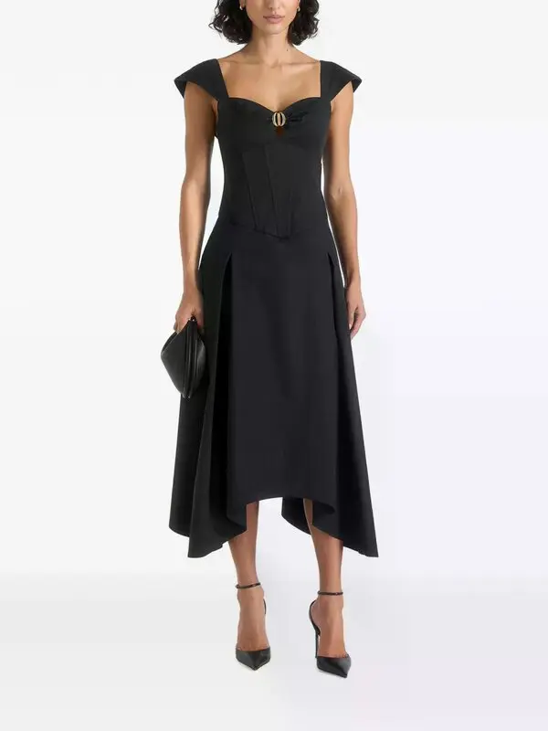 Manière De Voir Maniere De Voir Faith Corset Midi Dress - Black