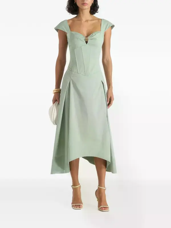 Manière De Voir Corset Midi Dress - Green