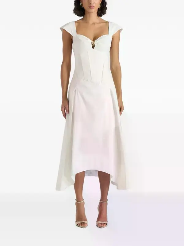 Manière De Voir Faith Cap-sleeve Corset Midi Dress - White