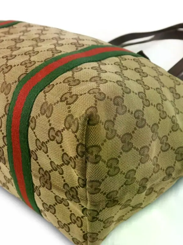 Gucci Gg Canvas Web Tote Bag