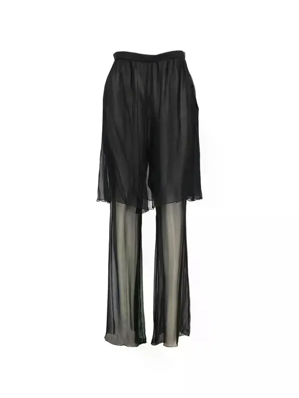Karl Lagerfeld Silk Layered Wide-leg Trousers