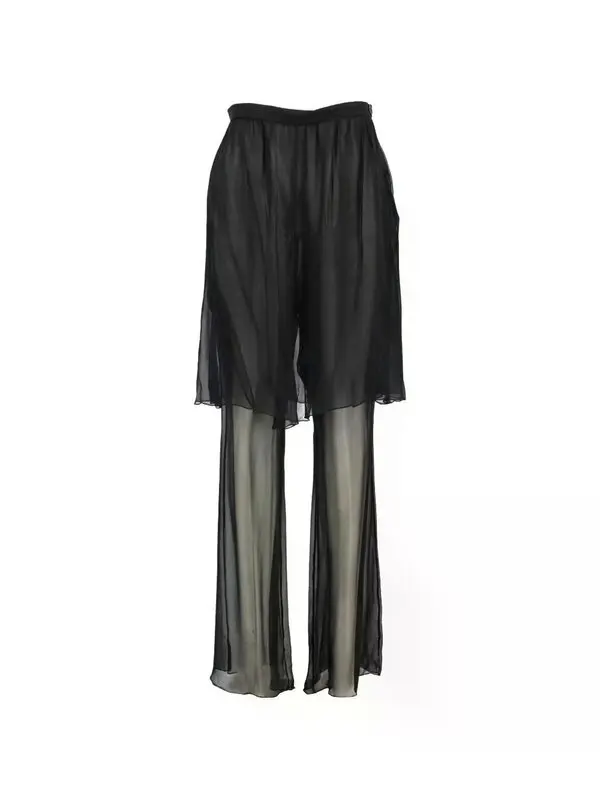 Karl Lagerfeld Silk Layered Wide-leg Trousers
