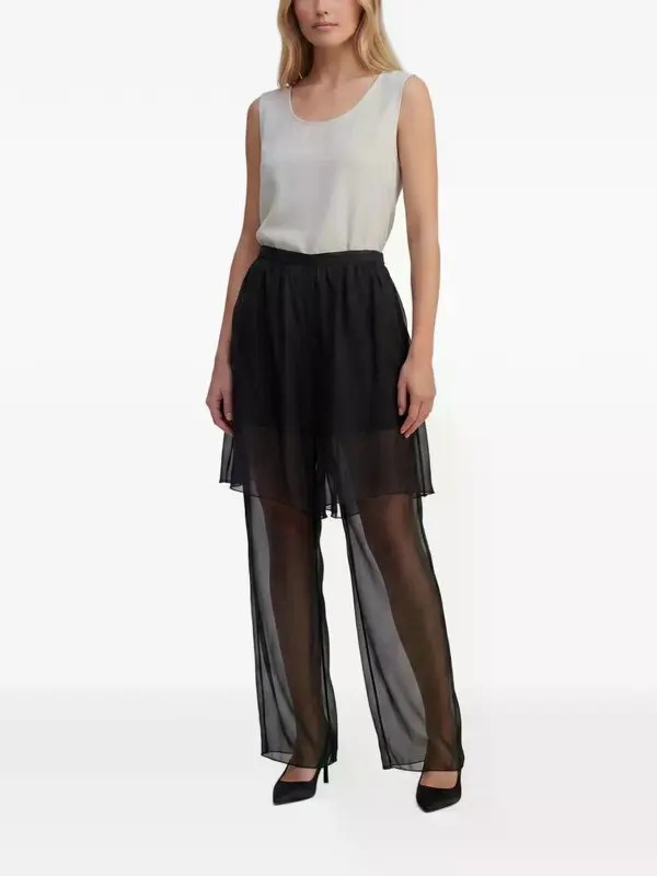 Karl Lagerfeld Silk Layered Wide-leg Trousers