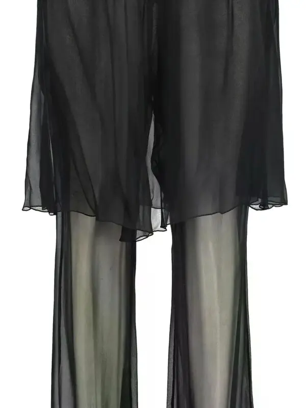 Karl Lagerfeld Silk Layered Wide-leg Trousers