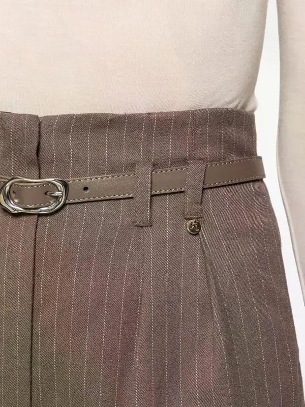 NISSA Pinstripe Wide-leg Trousers