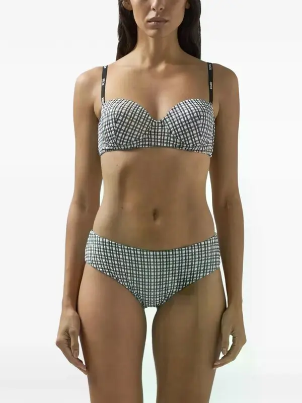 Gcds Checked Bikini Set - White