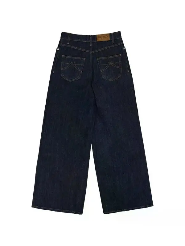 Kenzo Logo Patch Wide Leg Jeans