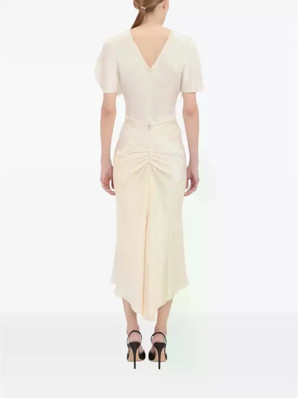 Victoria Beckham Bela Asymmetric Midi Skirt - Neutrals