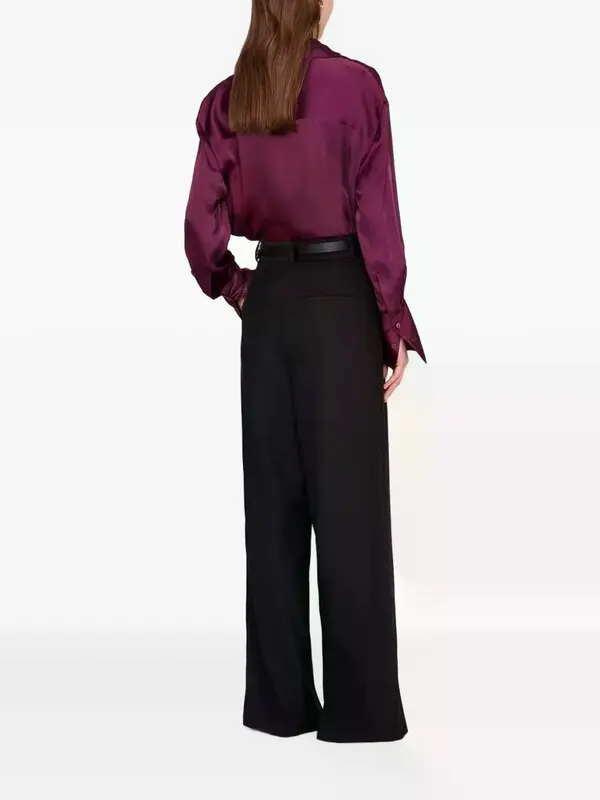 ANINE BING Bridget Long-sleeve Silk Blend Shirt