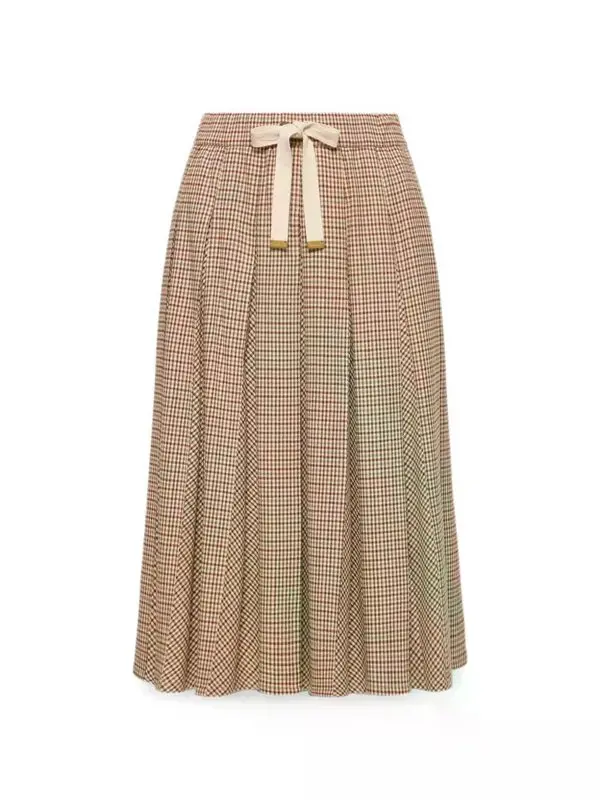 Moncler Check-pattern Pleated Mid Skirt