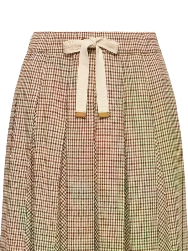 Moncler Check-pattern Pleated Midi Skirt - Neutrals