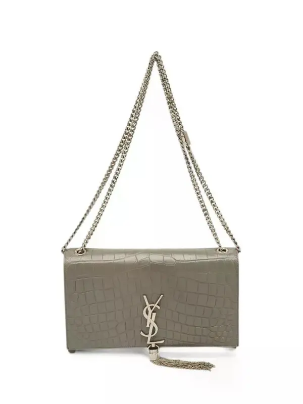 Saint Laurent Medium Kate Tassel Croc-embossed Shoulder Bag