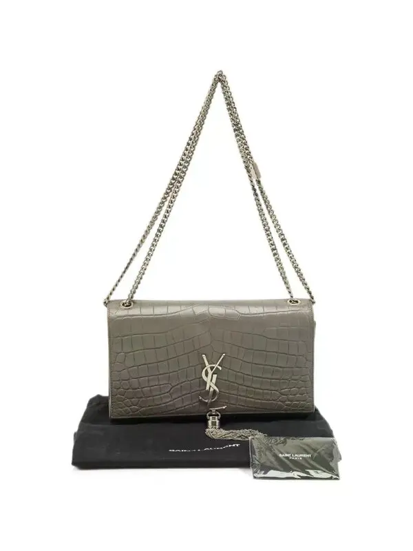 Saint Laurent Medium Kate Tassel Croc-embossed Shoulder Bag