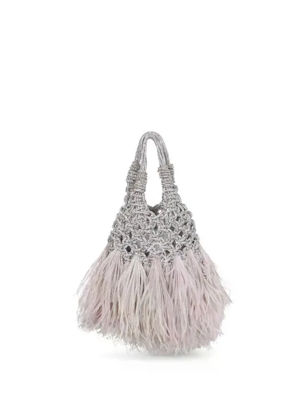 HIBOURAMA Mini Crystal Feather Tote Bag