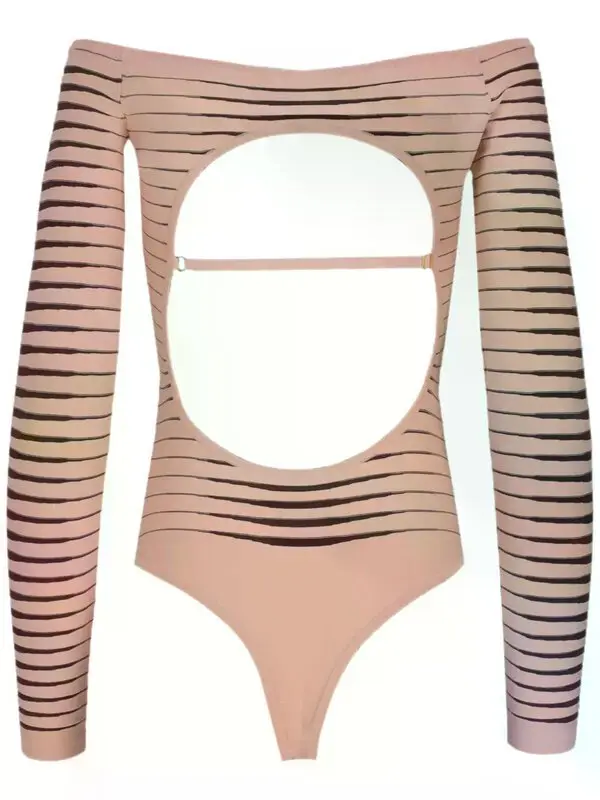 Elisabetta Franchi Striped Off-shoulder Top